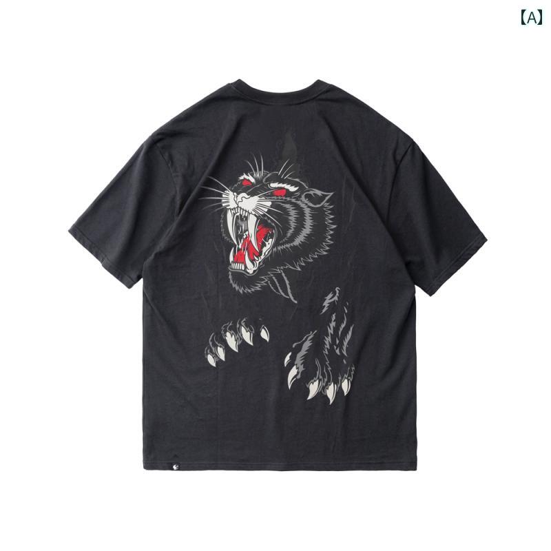 【楽天市場】虎柄 Tシャツ 半袖 トップス メンズ タトゥー アメリカン ストリート ヒップホップ 西海岸 ロック スケートボード ポケット ...