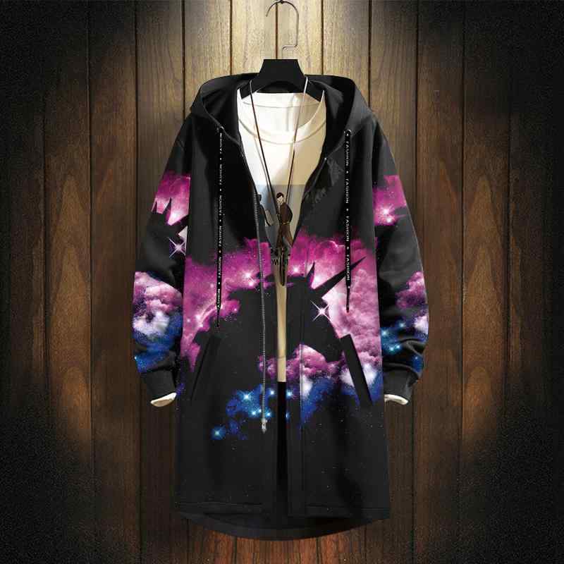 【楽天市場】コート アウター 星空 ジャケット メンズ ウインドブレーカー ミドル丈 おしゃれ スタイリッシュ 厚手 フード付き 大きめサイズ ...
