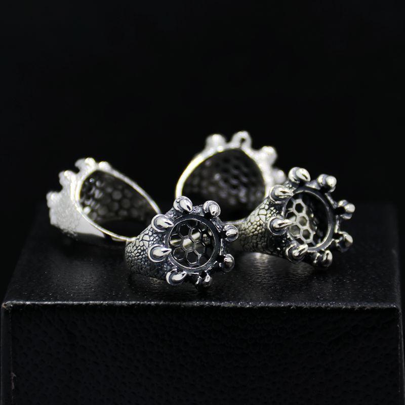 【楽天市場】指輪 空枠 はめ込み diy S925 シルバー リング 空 宝石なし 個性的 デザイン メンズ レディース ドラゴン 爪 象嵌 アクセサリー ユニーク ファッション 調節可能 ...