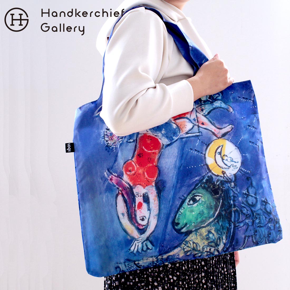 【楽天市場】LOQI（ローキー） 撥水加工付き エコバッグ マルク・シャガール / ザ・ブルーサーカス MUSEUM Collection ...