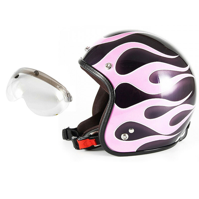 【楽天市場】72JAM デザイナーズジェットヘルメット [JCP-44] 開閉シールド付き [APS-03]FLAMES フレイムス ピンク レディース [ミスティーバイオレットベースグロス ...