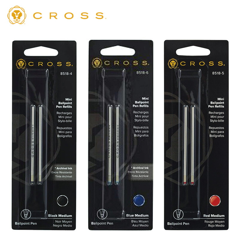 【楽天市場】【CROSS】クロス ボールペン替芯 (テックスリー) リフィル M(中字) 全3色：はんこキング（印鑑・シャチハタ）