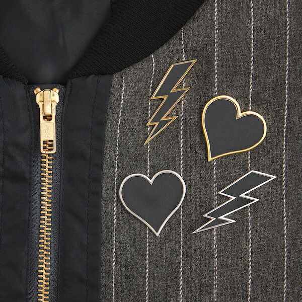 【楽天市場】新作 ピンズ型 ジュエリー リフレクター Reflective Pins (1 set) アクセサリー ブローチ ハート 稲妻 ...