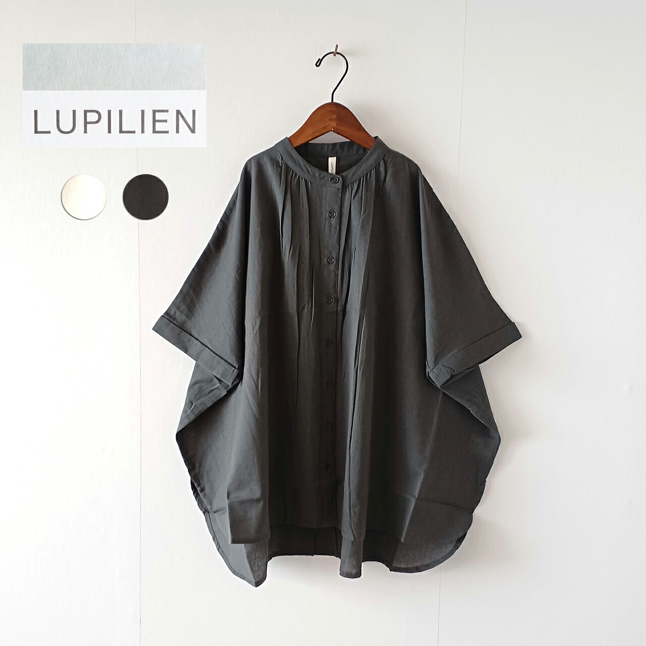【楽天市場】[ Lupilien ] 5分袖 コットンリネン ギャザーブラウス レディース トップス シャツ ブラウス ドルマン 服 春夏 夏服 新作 ワイド 五分袖 半袖 綿麻 コットン ...