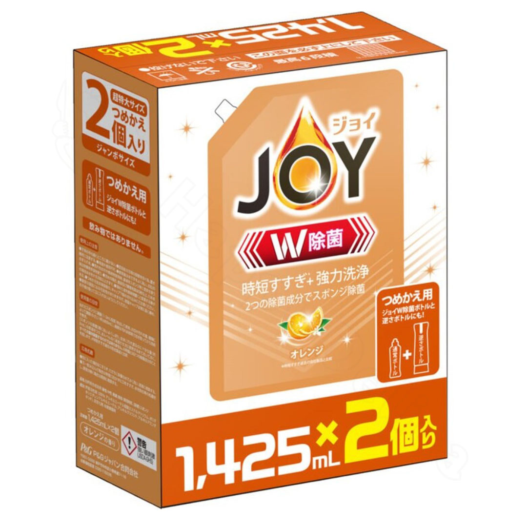 【楽天市場】P&G JOY W除菌 食器用 液体 中性洗剤 つめかえ用 オレンジの香り 1425ml×2 超特大パック 日本製 強力洗浄 時短 すすぎ スポンジ除菌 大容量 まとめ買い ...