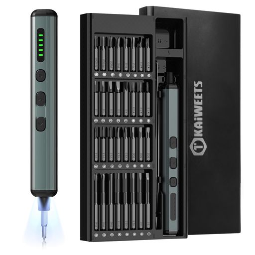 【楽天市場】KAIWEETS電動精密ドライバーセット64pcsS2ビット充電式磁気ドライバーペン型正逆転トルクLEDライト付き特殊ドライバー ...