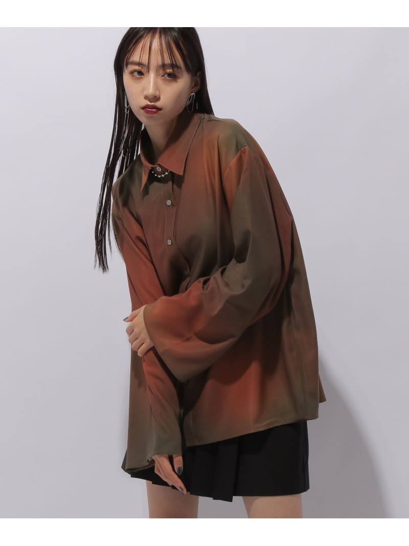 【楽天市場】【SALE／20%OFF】ニュアンスガラレギュラーシャツ HARE ハレ トップス シャツ・ブラウス ブラウン グリーン【RBA ...