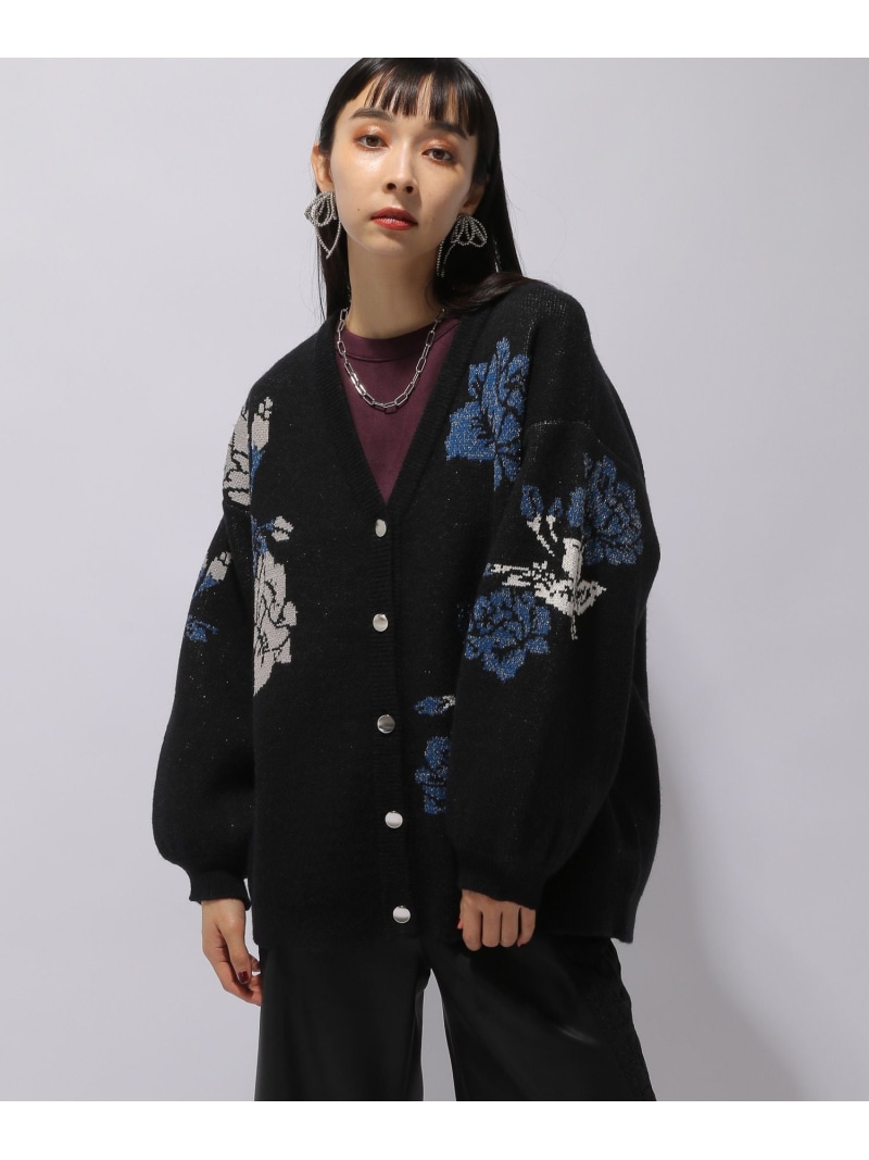 【楽天市場】【SALE／19%OFF】ビッグフラワーラメニットカーディガン HARE ハレ トップス カーディガン グレー ブラック【RBA ...