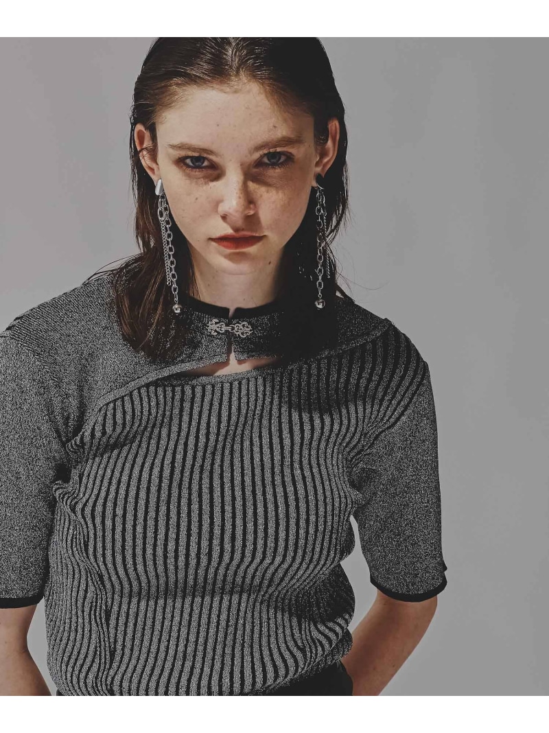 【楽天市場】フロントアキチャイナリブニット HARE ハレ トップス ニット ブラック ブルー【先行予約】*【送料無料】[Rakuten Fashion]：HARE／ハレ