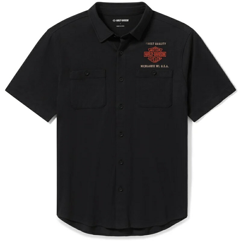 【楽天市場】HARLEY-DAVIDSON 純正（ハーレーダビッドソン）メンズパーツ＆サービス ジャージーボタンアップシャツ_96616 ...