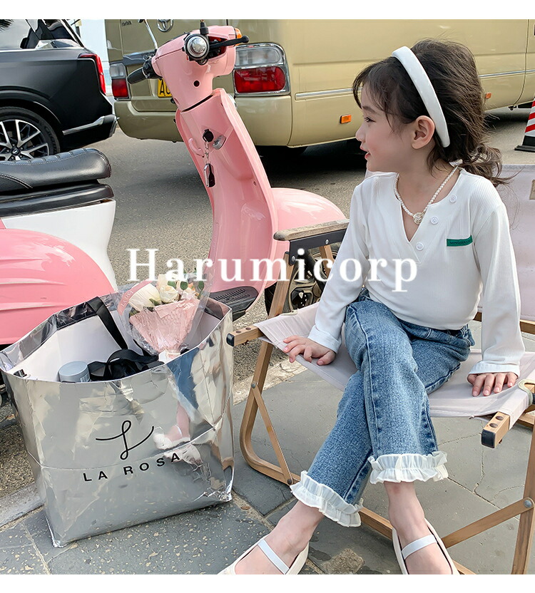 【楽天市場】子供服 デニムパンツ キッズ 女の子 春服 韓国子供服切り替えレースお姫様 ロングパンツ ジーンズ 長ズボン ボトムス ストレッチ ...