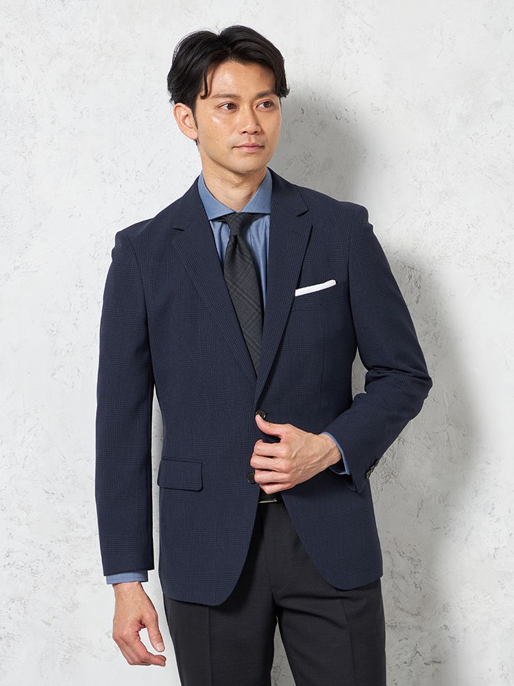 【楽天市場】メンズジャケット【ビジネスウェア専門店の品質】【夏のビジネスに】2釦 リッケンバッカー ウォッシャブル JK ネイビー A4 A5 ...