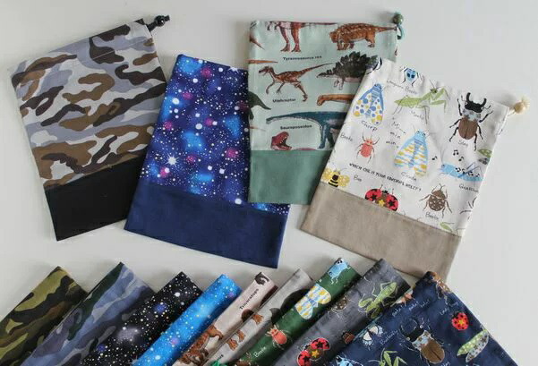 【楽天市場】【lefua_hand made】ハンドメイド コップ袋に最適！縦20×横17サイズの男の子柄：手仕事雑貨 月のしずく