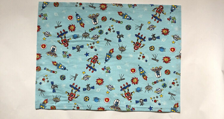 【楽天市場】【lefua_hand made】現品限り！ ハンドメイド ランチョンマット 30×40cm ロボット水色：手仕事雑貨 月のしずく