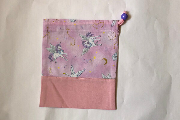 【楽天市場】【lefua_hand made】現品限り！ ハンドメイド コップ袋に最適！縦20×横17サイズ ユニコーンピンク：手仕事雑貨 月のしずく