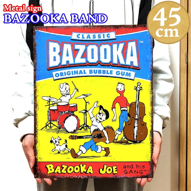 【楽天市場】バズーカジョー ブリキ看板 かわいい おしゃれ Bazooka Joe BAND バンド メタルサイン ガレージ アメリカン お ...
