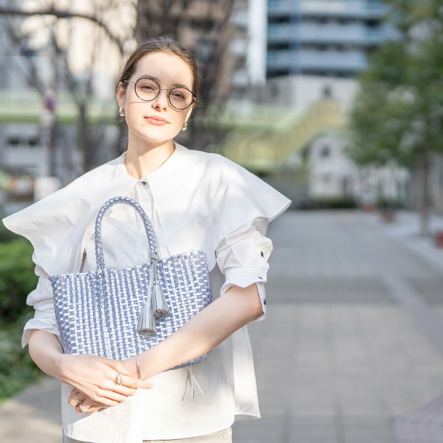 かごバッグ ビニール トートバッグ レディース【glea グレア｜HAYNI ヘイニ】シルバーバッグ ビニールバッグ メルカドバッグ ワイヤー ...