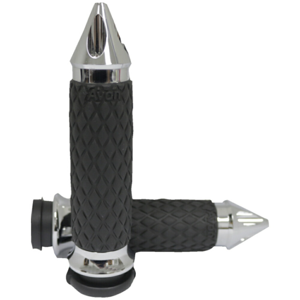【楽天市場】AVON SPIKE カスタムハンドグリップ (クローム) 【ハーレー ツーリング、ソフテイル】0630-3106：ワールドモーターライフ