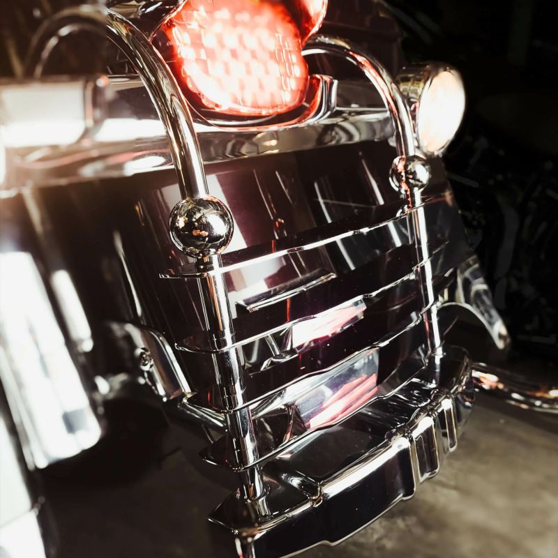 【楽天市場】1994～2008 ロードキング エルレイ・チーズグレイター リアバンパー クローム CMC：ワールドモーターライフ