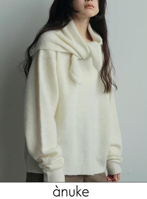 【楽天市場】【予約】(受注会～4/30 PT5倍) anuke アンヌーク Layered Scarf Knit★ 25秋冬予約 ...