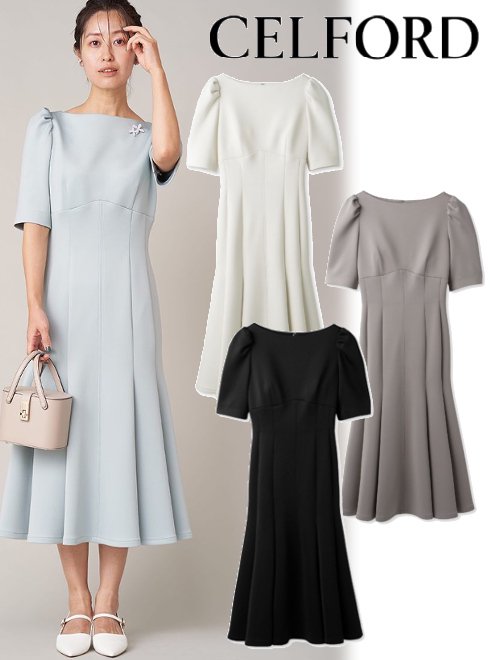 【楽天市場】【即日出荷】(ファイナルセール50%OFF) CELFORD セルフォード ストレッチポンチマーメイドワンピース 24春夏 CWCO241109 マキシワンピース 【celford ...