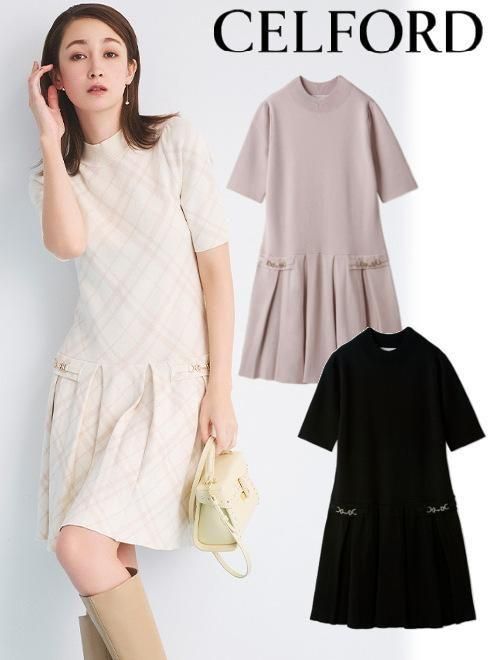 【楽天市場】【予約】(期間限定10%OFF) CELFORD セルフォード プリーツニットワンピース 25秋冬予約 CWNO254097 フレアワンピース 入荷予定 : 9月上旬 ...