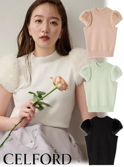 【楽天市場】【即日出荷】【待望追加】(10%OFF&400円OFF~10/3) CELFORD セルフォード シルクブレンドショートファースリーブニット 25秋冬 CWNT254045 ニット ...