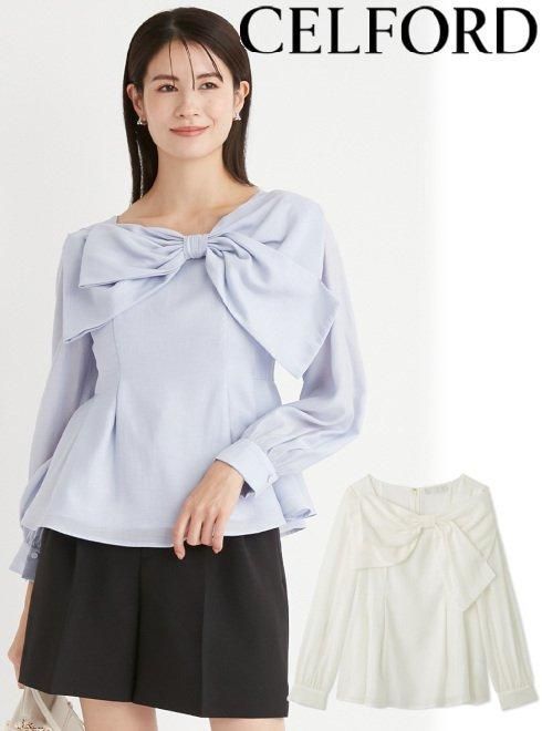 【楽天市場】【即日出荷】(期間限定25%OFF&400円OFF) CELFORD セルフォード リボンデザインブラウス 25春夏 CWFB251085 シャツ・ブラウス トップス【新作 ...