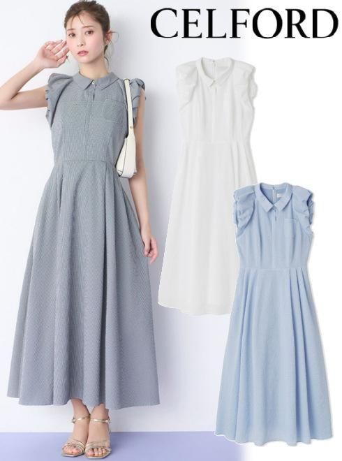 【楽天市場】【即日出荷】(新作10%OFF&400円OFF~5/23) CELFORD セルフォード バルーンスリーブシャツワンピース 25春夏. CWFO252024 フレアワンピース ...