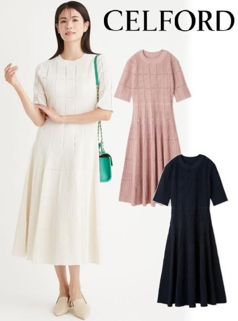 【楽天市場】【即日出荷】(期間限定10%OFF&400円OFF) CELFORD セルフォード ダイアヘムディフォメ—ションワンピース 25春夏 CWNO251075 フレアワンピース 【新作 ...