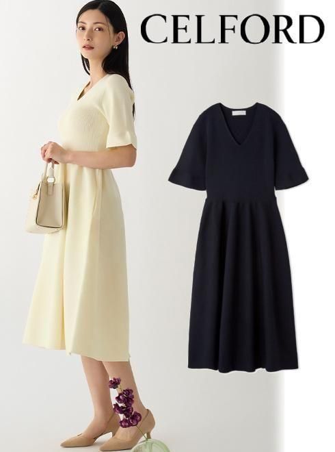 【楽天市場】【即日出荷】(マラソン10%OFFさらに500円OFF) CELFORD セルフォード Vネックホールガーメントワンピース 25春夏 CWNO251076 フレアワンピース 【新作 ...