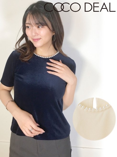 【楽天市場】【即日出荷】COCODEAL ココディール ベロアパールTシャツ 23秋冬 73521052 Tシャツ トップス：HeartySelect 楽天市場店