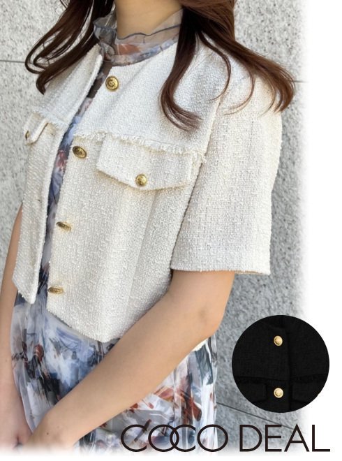 【楽天市場】【即日出荷】 COCODEAL ココディール ツイード半袖ジャケット 24秋冬 74514546 ジャケット アウター【新作】 秋アウター：HeartySelect 楽天市場店