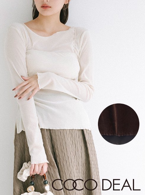 【楽天市場】【予約】 COCODEAL ココディール シアーベロアブラトップレイヤーロンT 24秋冬.予約 74621345 カットソー 入荷予定 : 10月中旬～：HeartySelect ...