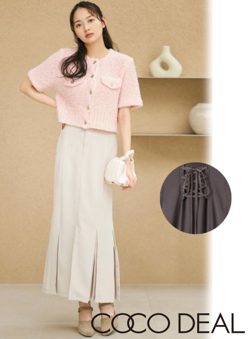 【楽天市場】【即日出荷】COCODEAL ココディール ハイウエストプリーツデザインマーメイドスカート 24春夏. 74217348 ロング・マキシスカート 【coco deal】ボトムボトム ...