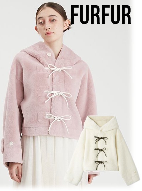 【楽天市場】【即日出荷】(11%OFF) FURFUR ファーファーリボンショートダッフルコート 24秋冬. RWFJ245034 ウール ...