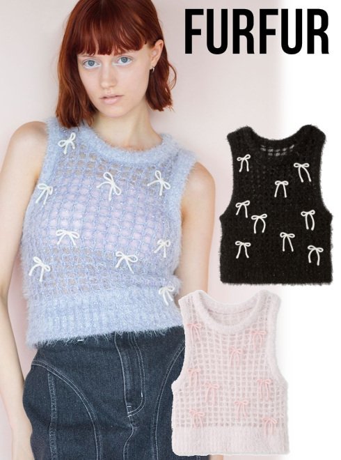 【楽天市場】【即日出荷】(12%OFF) FURFUR ファーファー シャイニーリボンベスト 24秋冬 RWNT244046 ベストトップス ...