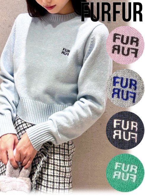 【楽天市場】【即日出荷】(セール50%OFF) FURFUR ファーファーロゴ刺繍クルーネックセーター 24秋冬. RWNT245047 ...