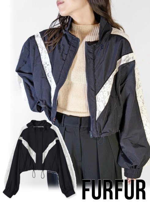 【楽天市場】【即日出荷】(ファイナルセール30%OFF) FURFUR ファーファー レースコンビショートトラックブルゾン 24春夏 RWFJ241131 ブルゾン アウター24春アウター ...