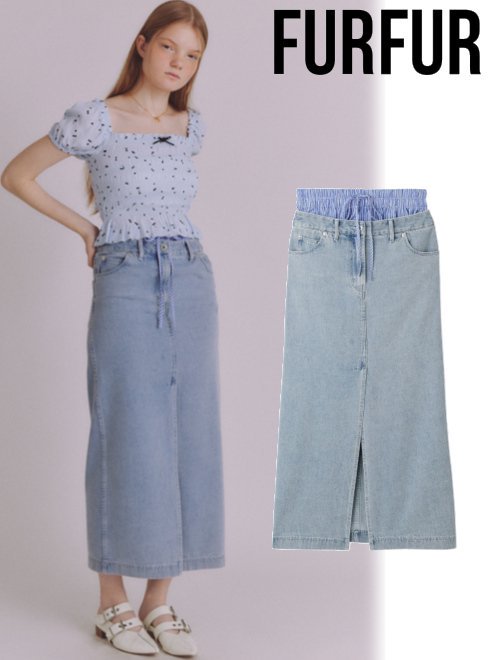 【楽天市場】【即日出荷】(期間限定12%OFF) FURFUR ファーファー Iラインデニムスカート 24春夏. RWFS242018 タイトスカート 入荷予定 : 5月下旬～ ボトム 24 ...