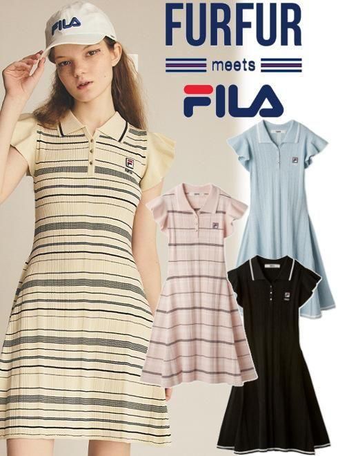 【楽天市場】【即日出荷】(マラソン限定10%OFF&500円OFF~7/11) FURFUR ファーファー FILAコラボニットワンピース 25春夏. RWNO254007 フレアワンピース ...