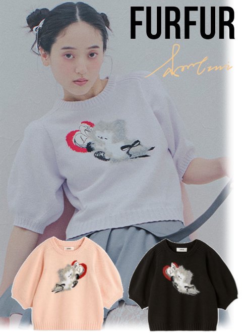 【楽天市場】【即日出荷】(GW限定20%OFF&500円OFF) FURFUR ファーファー 李子林ハーフスリーブジャガードニット 25春夏 ...