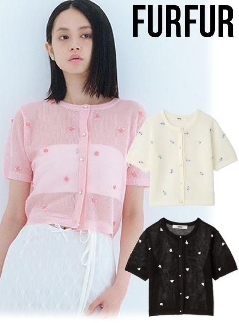 【楽天市場】【即日出荷】(最終セール20%OFF) FURFUR ファーファー プティフラワーカーディガン 25春夏. RWNT254009 ...