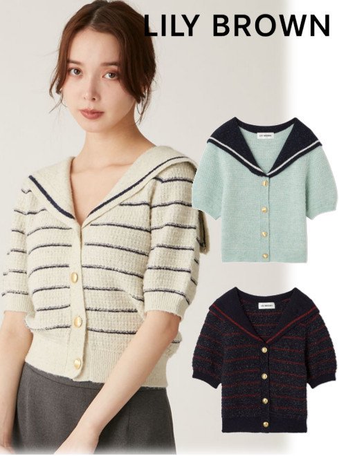 【楽天市場】【 近日入荷】(12%OFF) Lily Brown リリーブラウン セーラーニットトップス 24秋冬 LWNT244034 ニットトップス 【Lily Brown】【新作 ...