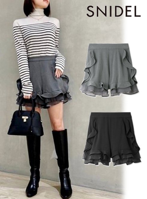 【楽天市場】【即日出荷】ファイナルセール40%OFF! Snidel スナイデル Sustainaフリルヘムショートパンツ 23秋冬. SWFP235138 ショートパンツ 23冬コレクション ...