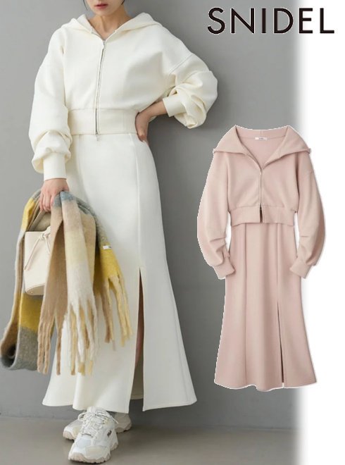 【楽天市場】【即日出荷】(12%OFF) snidel スナイデル Sustainaスウェットsetup 24秋冬. SWCO245027 フレアワンピース【snidel】【新作】ボトム ...