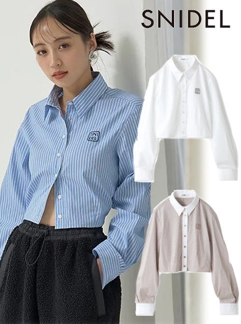 【楽天市場】【即日出荷】(12%OFF) snidel スナイデル ワンポイントショートシャツ 24秋冬 SWFB244239 シャツ・ブラウス 【snidel】トップス 【新作 ...
