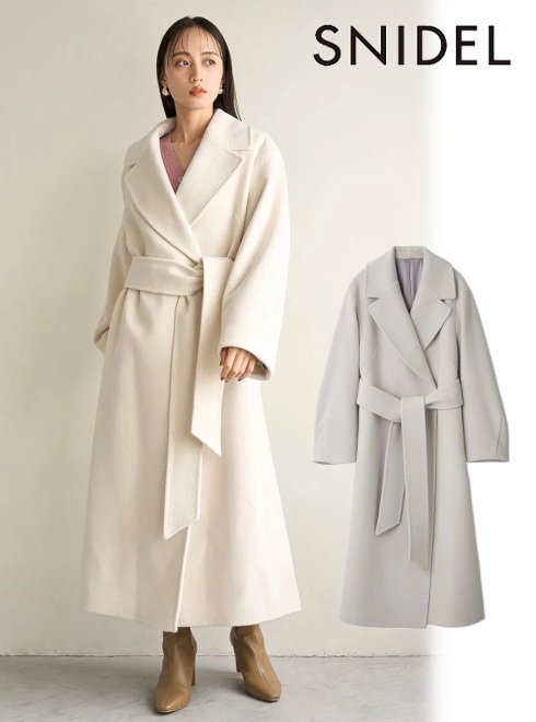 【楽天市場】【即日出荷】(新作12%OFF+300円OFF) snidel スナイデル ウールヤクベーシックコート 24秋冬. SWFC245001 ウールコート 【snidel】【新作 ...
