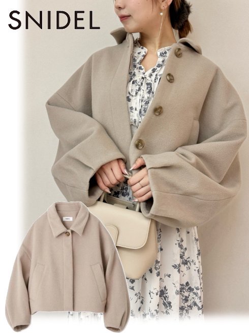 【楽天市場】【即日出荷】(新作12%OFF＋200円OFF～11/1) snidel スナイデル コクーンミドルジャケット 24秋冬 SWFJ244135 ジャケット 【snidel】アウター ...