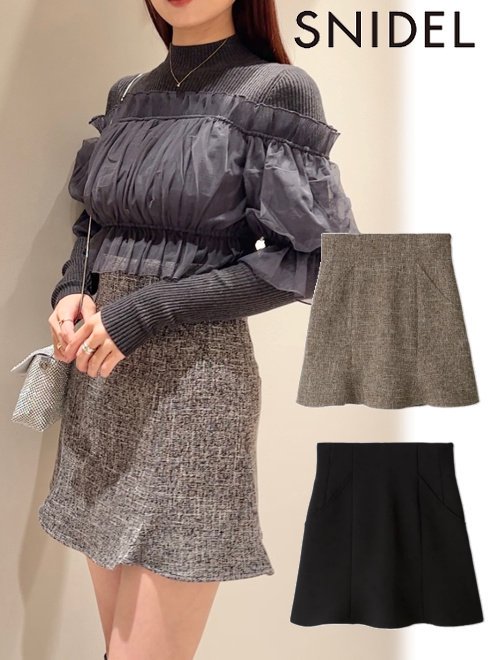 【楽天市場】【即日出荷】(セール50%OFF＋300円OFF) snidel スナイデル ヘムフレアスカショーパン 24秋冬. SWFP245042 ショートパンツ 【snidel】ボトム ...